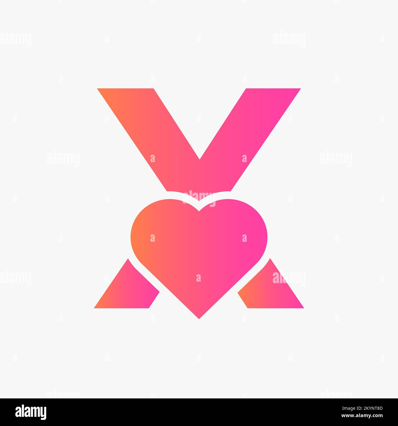 Letter X Love Symbol And Heart Icon Concept Vector Template Stock ...