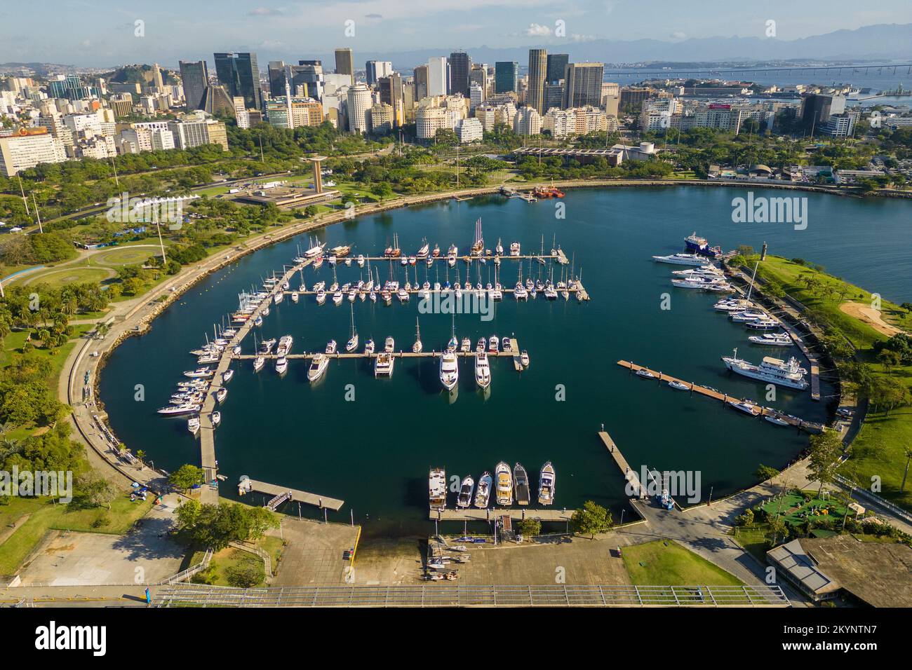 Aerial View of Marina da Gloria With Private Ships and Boats in Rio de ...
