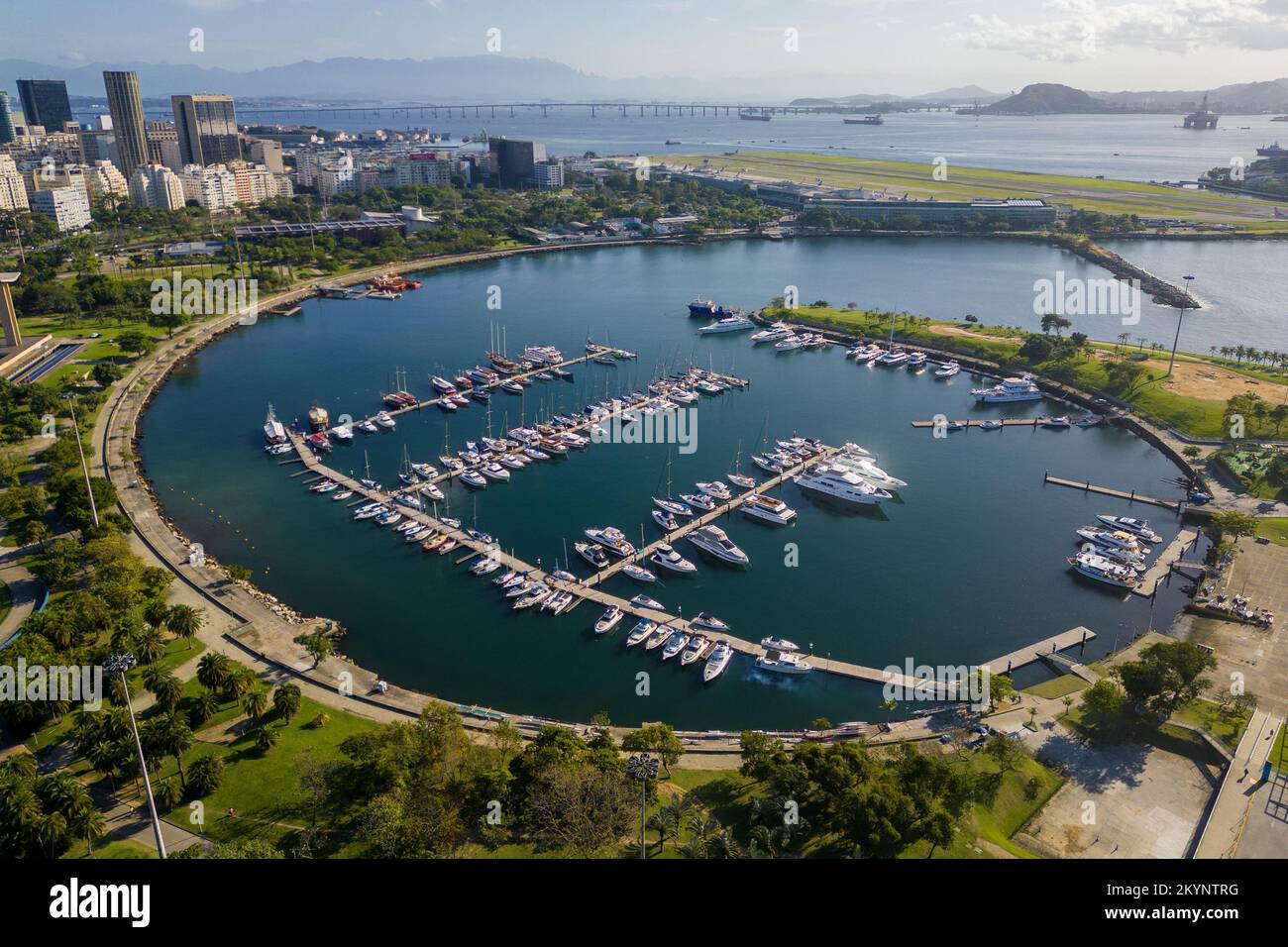 Aerial View of Marina da Gloria With Private Ships and Boats in Rio de ...