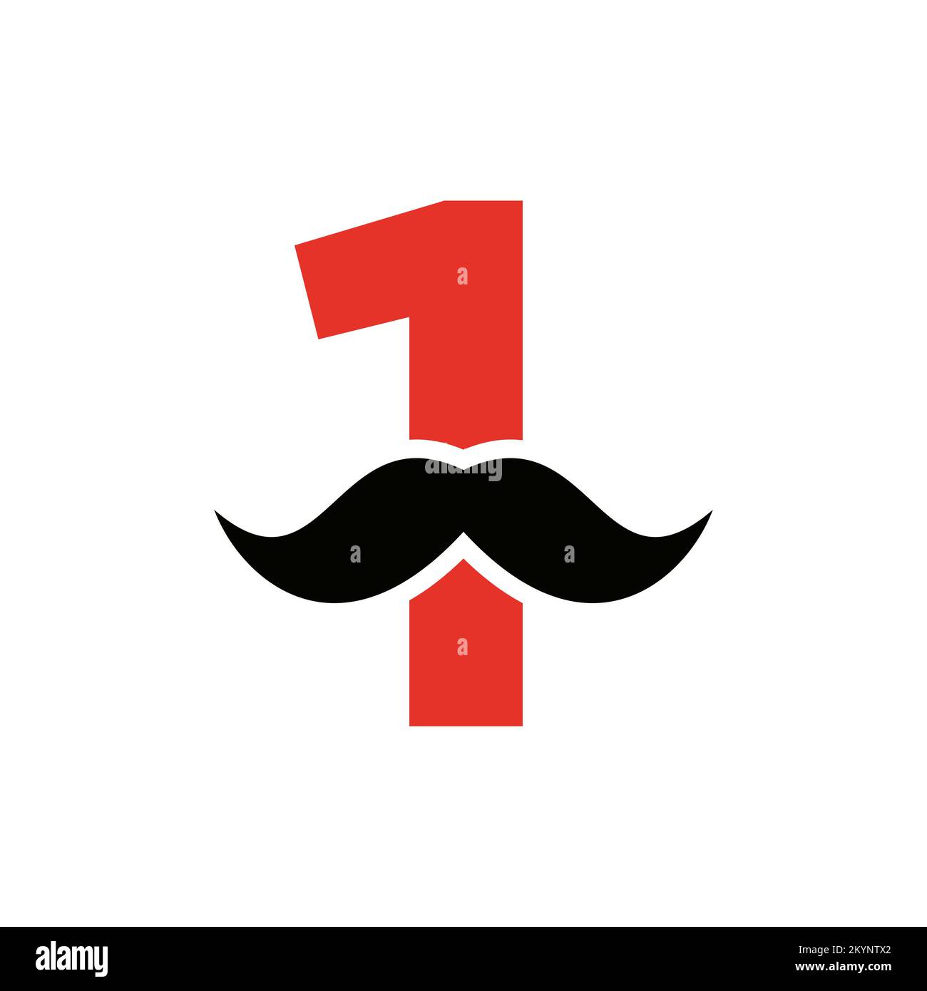 Letter 1 Barbershop Logo Design. Hairstylist Logotype For Mustache ...
