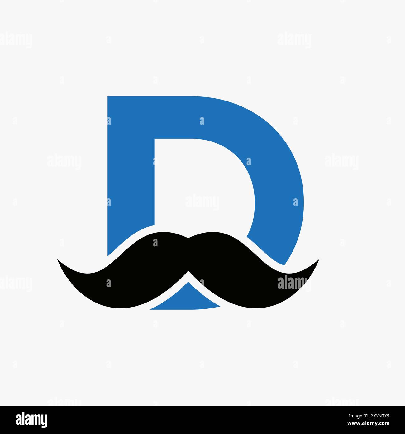 Letter D Barbershop Logo Design. Hairstylist Logotype For Mustache ...