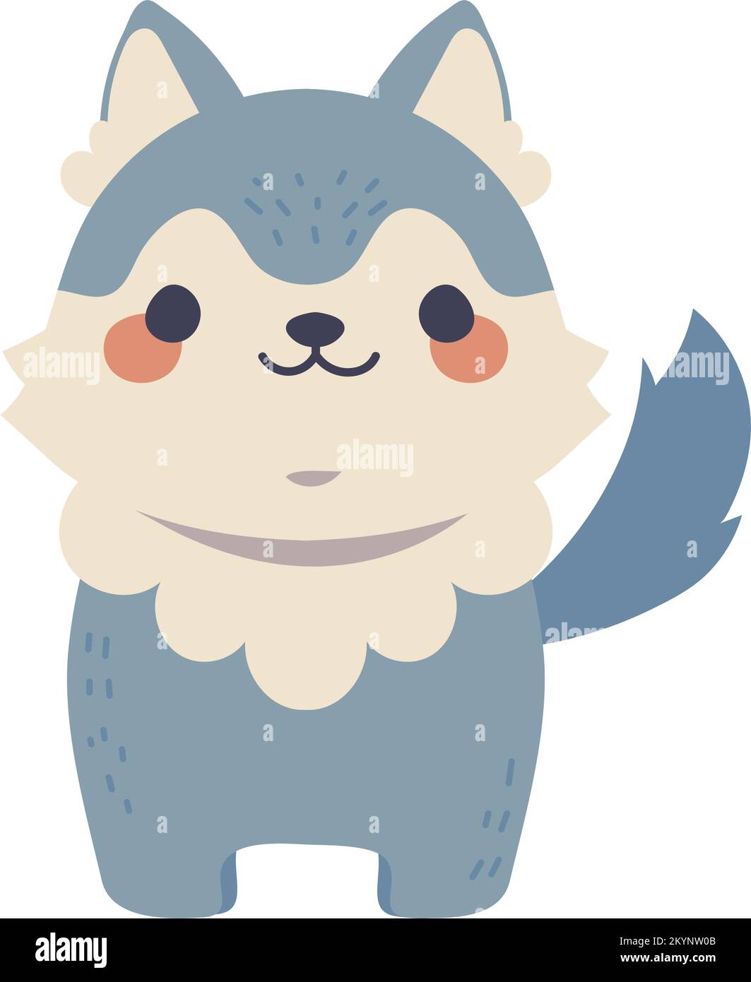 wolf kawaii animal Stock Vector Image & Art - Alamy