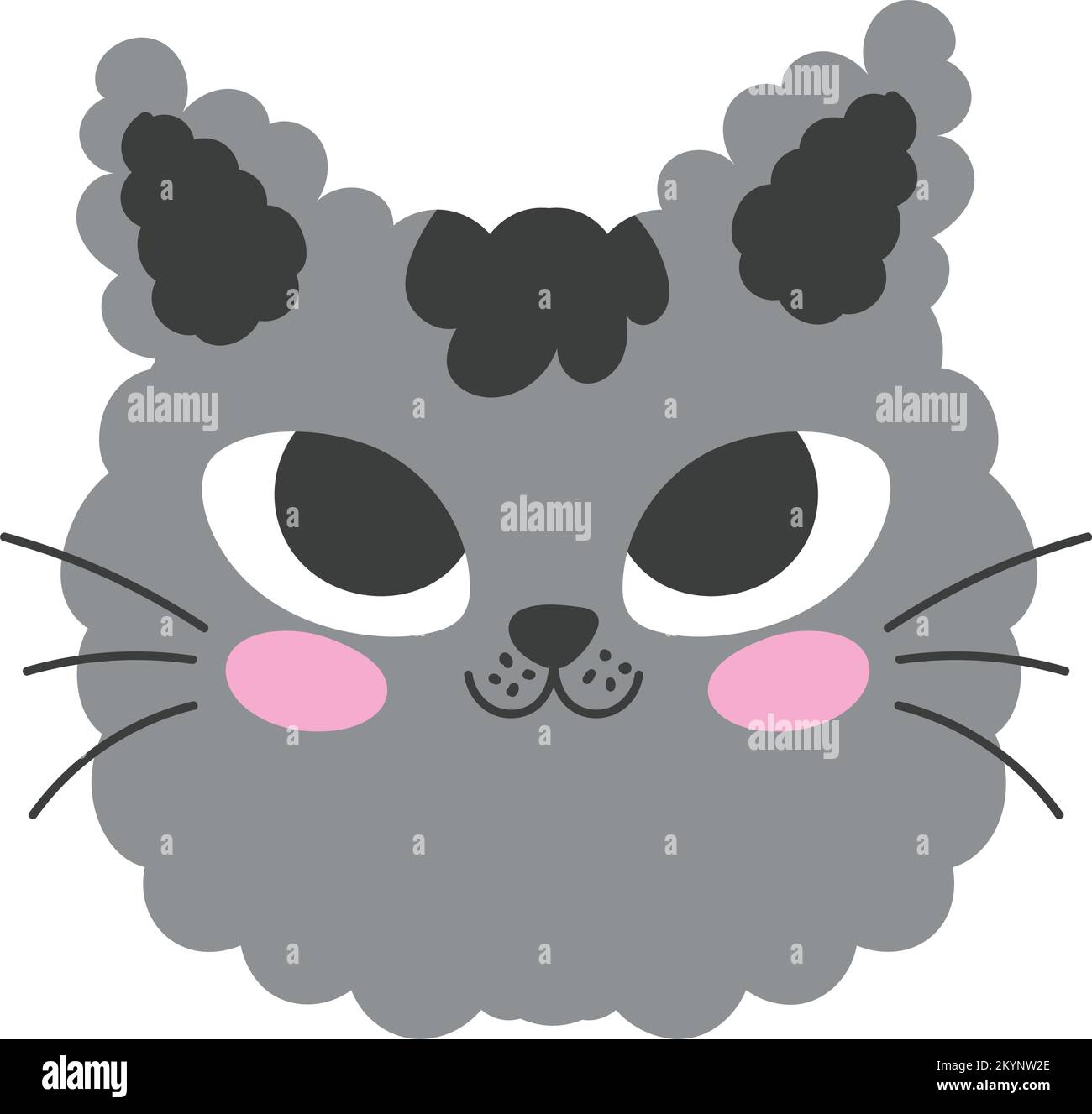 Fluffy grey tabby kitten Stock Vector Images - Alamy