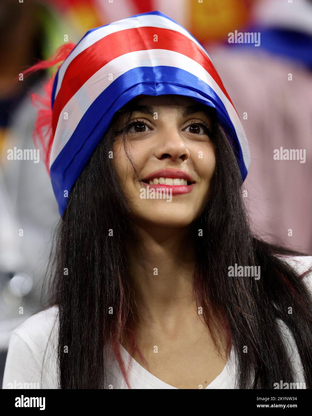 Al Khor, Qatar. 1st Dec, 2022. A fan reacts before the Group E match ...