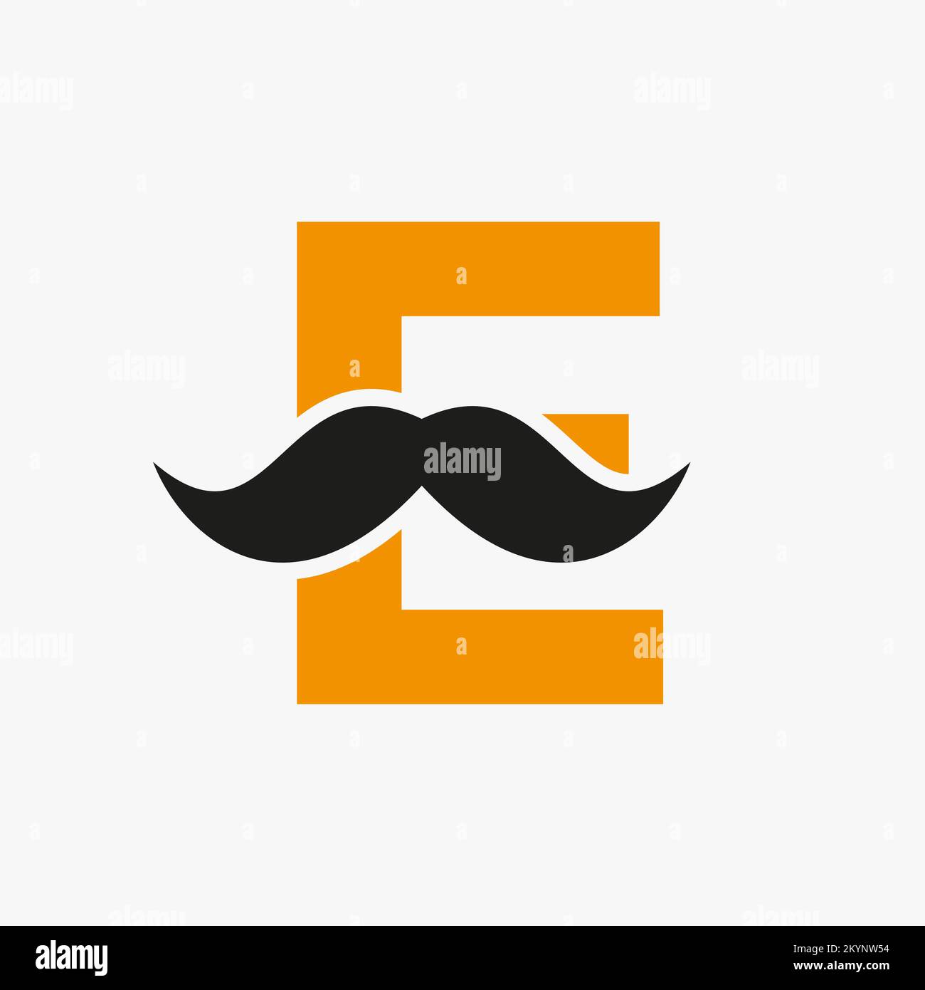 Letter E Barbershop Logo Design. Hairstylist Logotype For Mustache ...