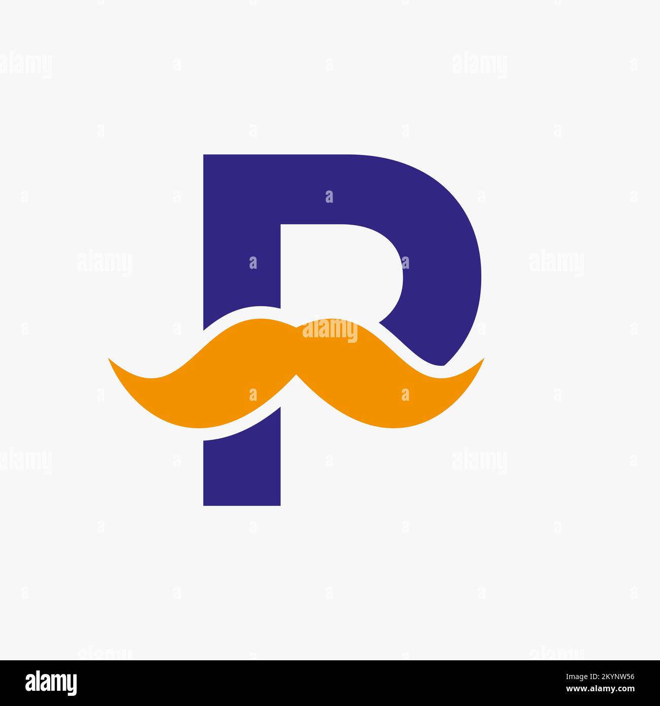 Letter P Barbershop Logo Design. Hairstylist Logotype For Mustache ...