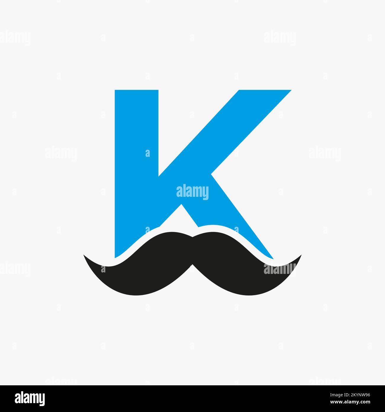 Letter K Barbershop Logo Design. Hairstylist Logotype For Mustache ...