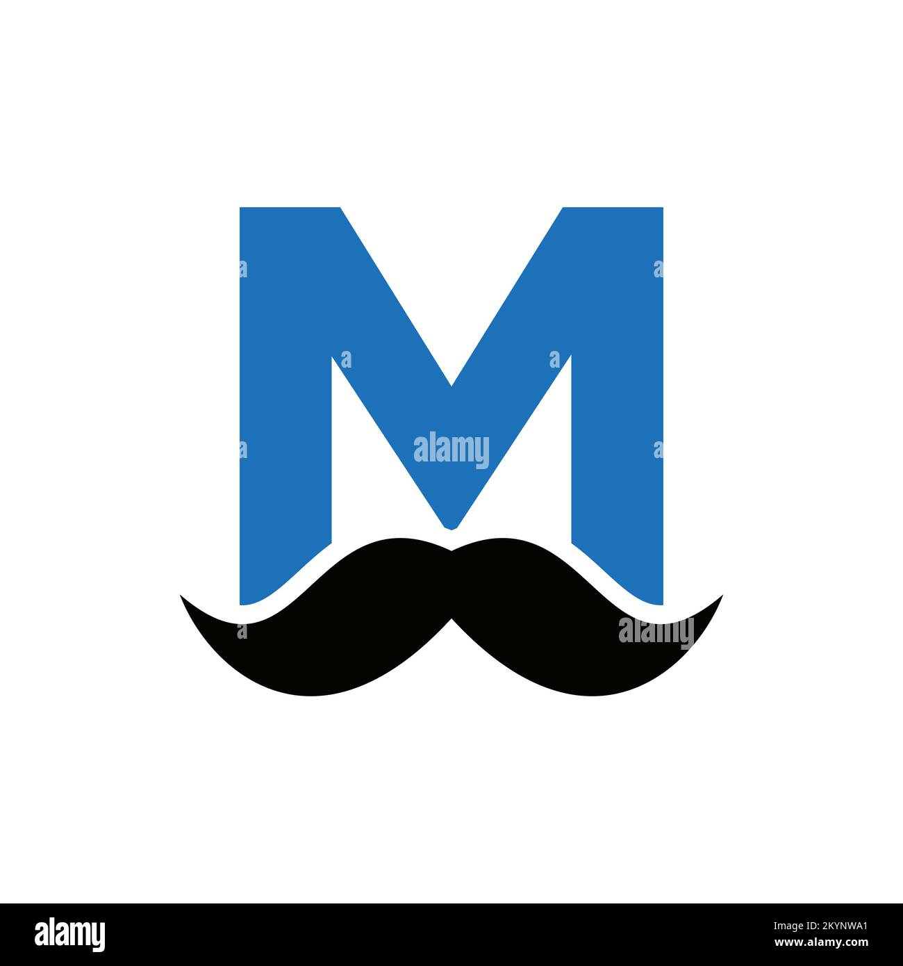 Letter M Barbershop Logo Design. Hairstylist Logotype For Mustache ...