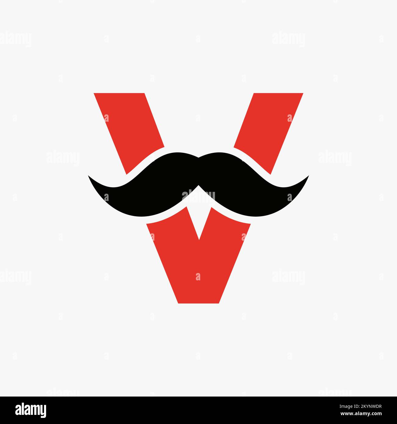 Letter V Barbershop Logo Design. Hairstylist Logotype For Mustache ...