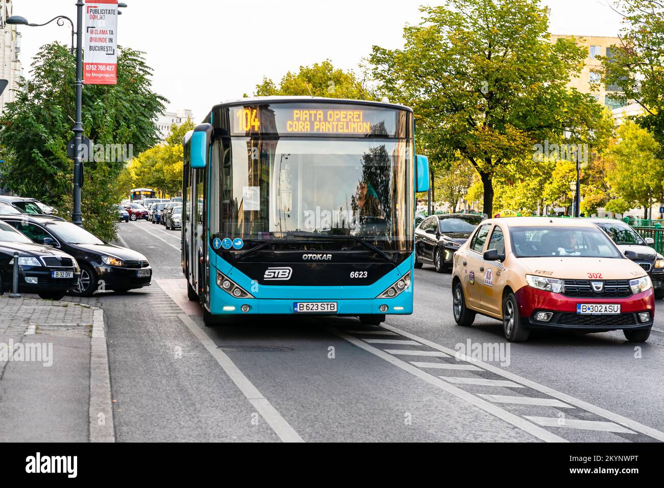 Bus in traffic. STB public transport Bucharest, Romania, 2022 Stock ...