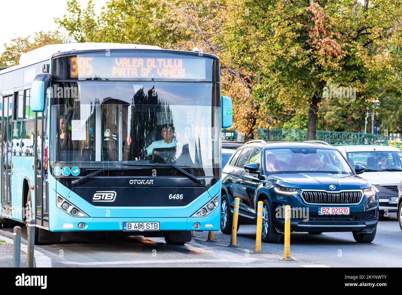 Bus in traffic. STB public transport Bucharest, Romania, 2022 Stock ...