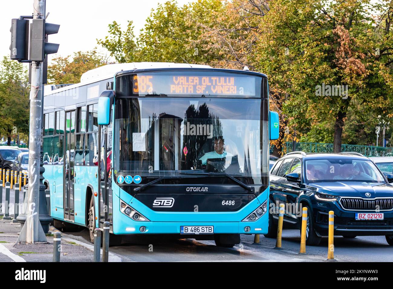 Bus in traffic. STB public transport Bucharest, Romania, 2022 Stock ...