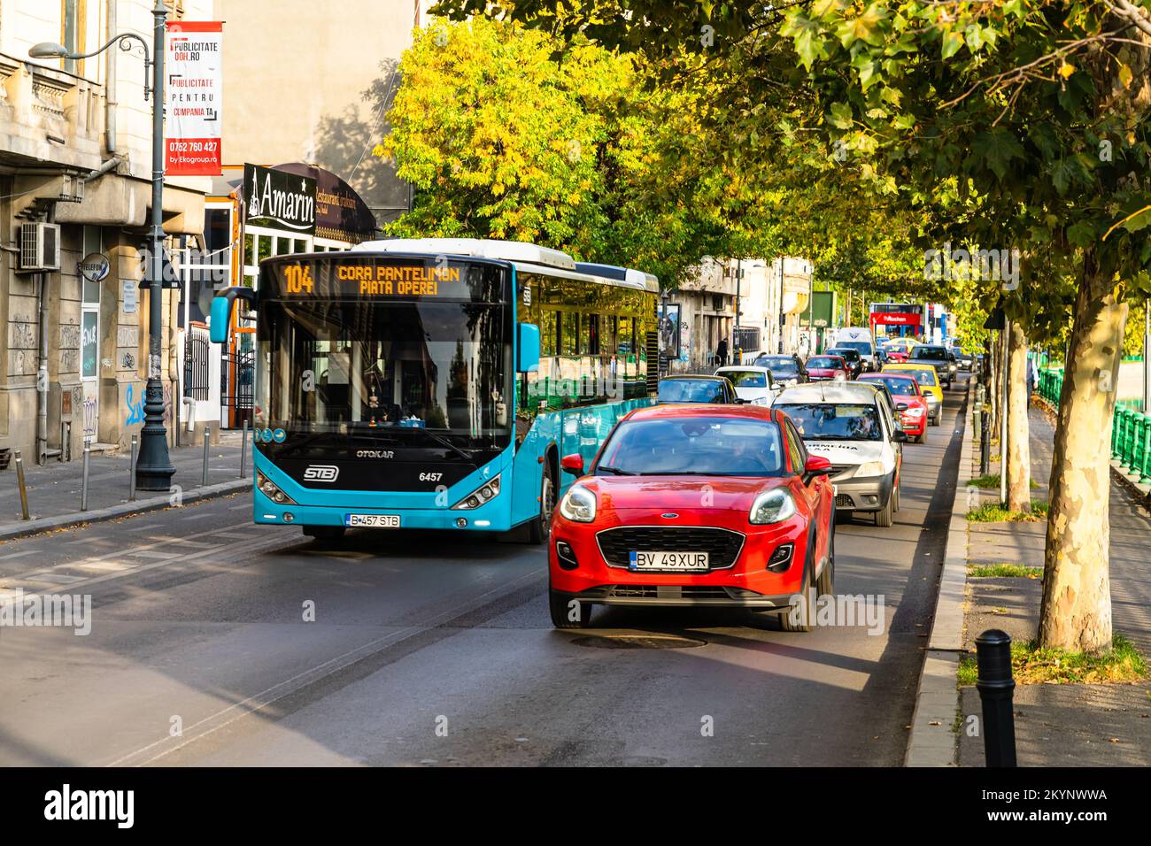 Bus in traffic. STB public transport Bucharest, Romania, 2022 Stock ...