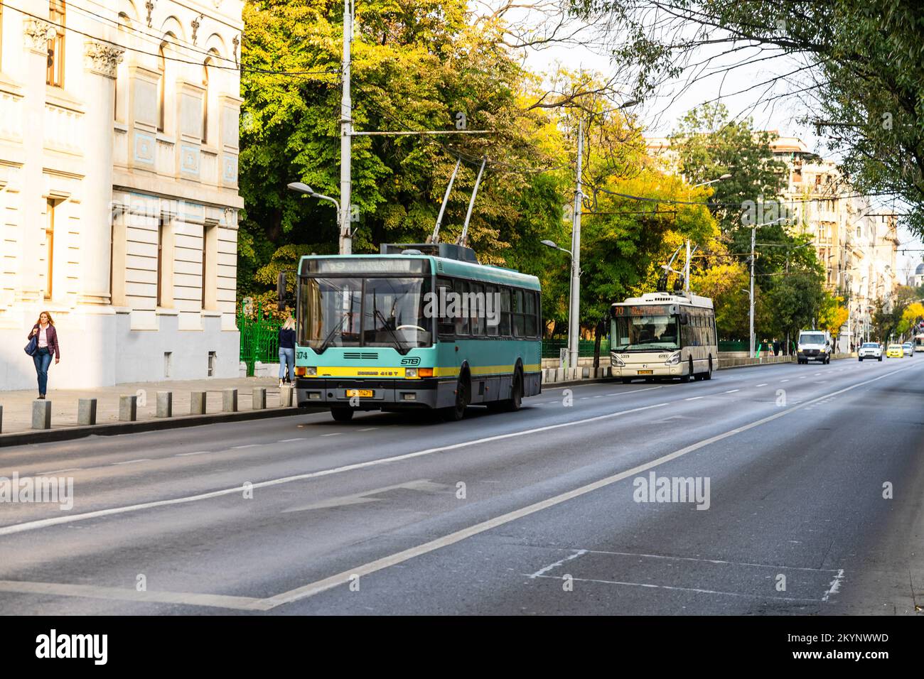 Bus in traffic. STB public transport Bucharest, Romania, 2022 Stock ...
