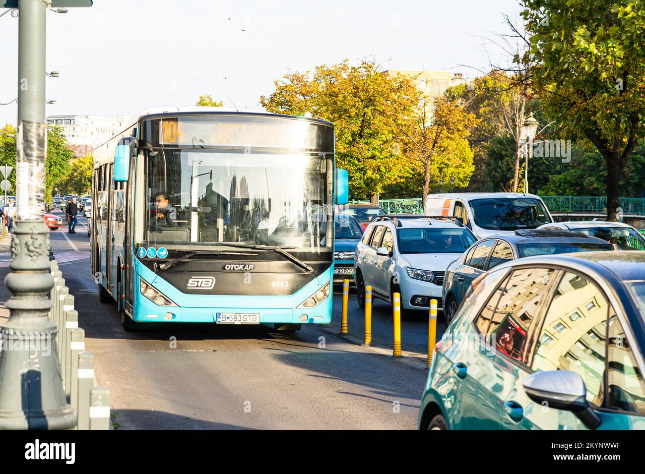Bus in traffic. STB public transport Bucharest, Romania, 2022 Stock ...