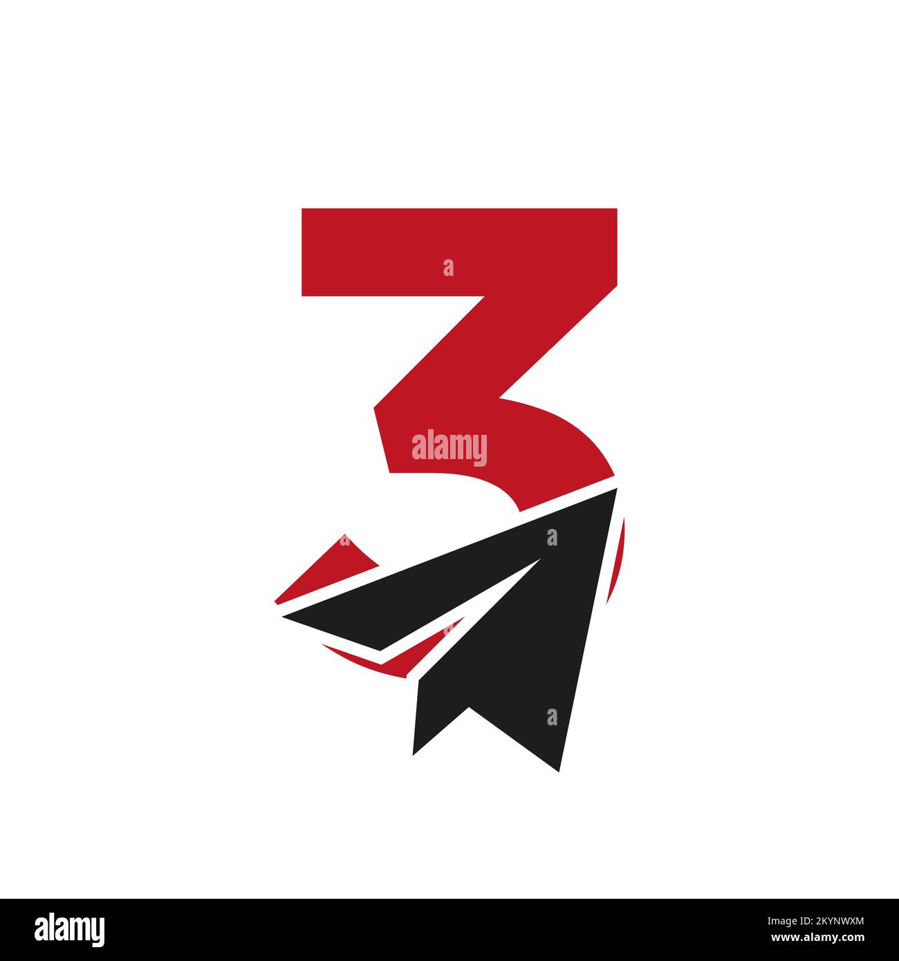 Letter 3 Travel Logo Concept With Paper Plane Icon Vector Template ...