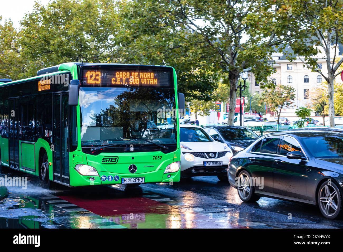 Bus in traffic. STB public transport Bucharest, Romania, 2022 Stock ...