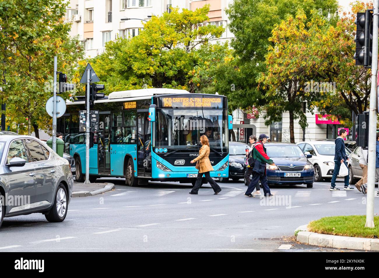 Bus in traffic. STB public transport Bucharest, Romania, 2022 Stock ...
