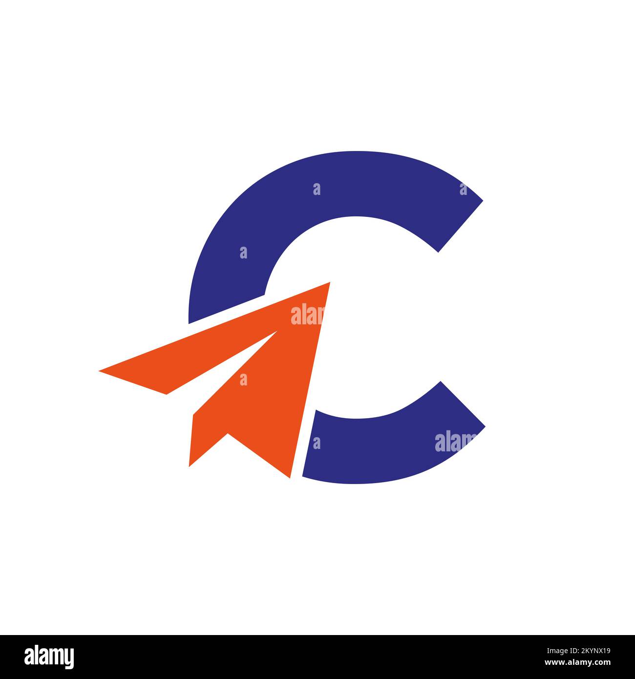 Letter C Travel Logo Concept With Paper Plane Icon Vector Template ...