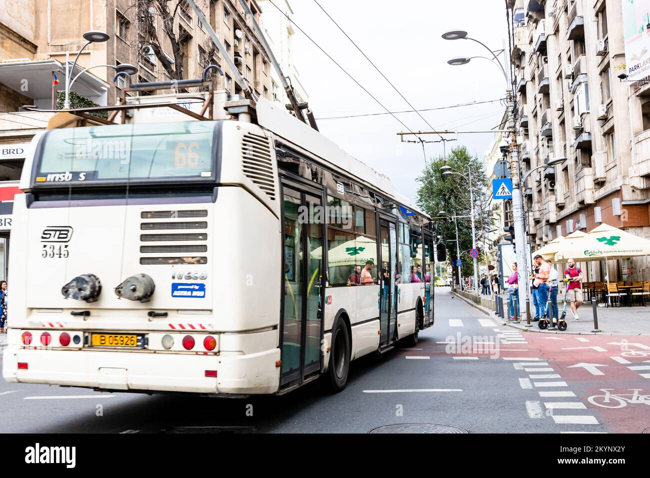 Bus in traffic. STB public transport Bucharest, Romania, 2022 Stock ...