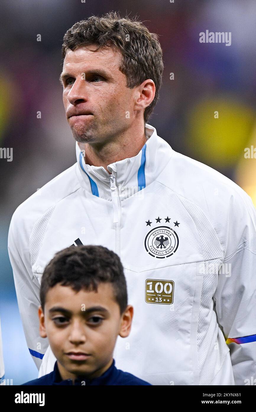 AL KHOR, QATAR - DECEMBER 1: Thomas Muller of Germany prior to the ...