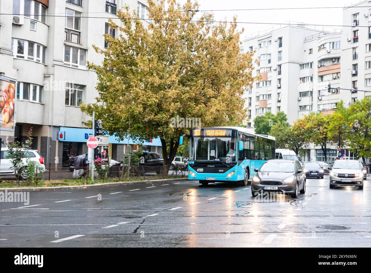 Bus in traffic. STB public transport Bucharest, Romania, 2022 Stock ...