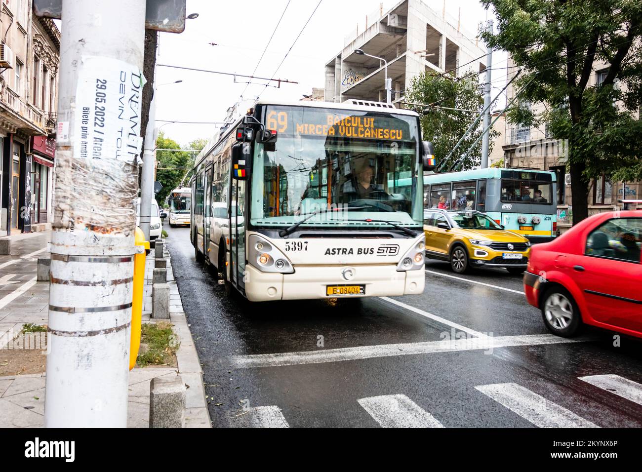 Bus in traffic. STB public transport Bucharest, Romania, 2022 Stock ...