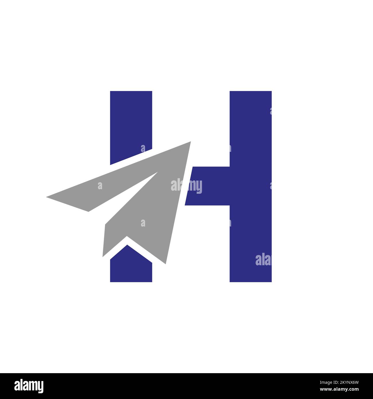 Letter H Travel Logo Concept With Paper Plane Icon Vector Template ...