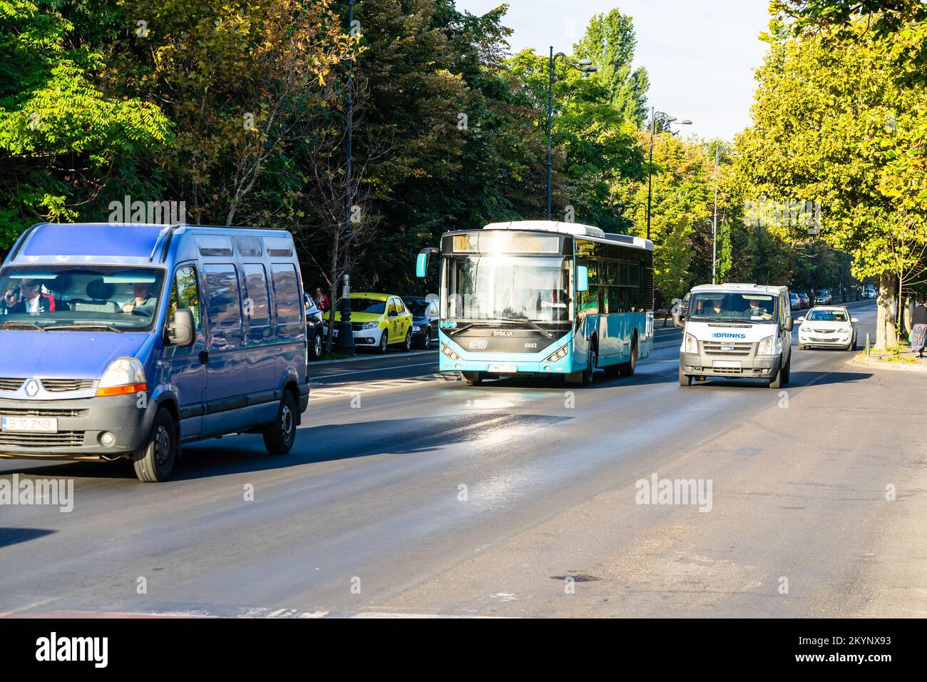 Bus in traffic. STB public transport Bucharest, Romania, 2022 Stock ...