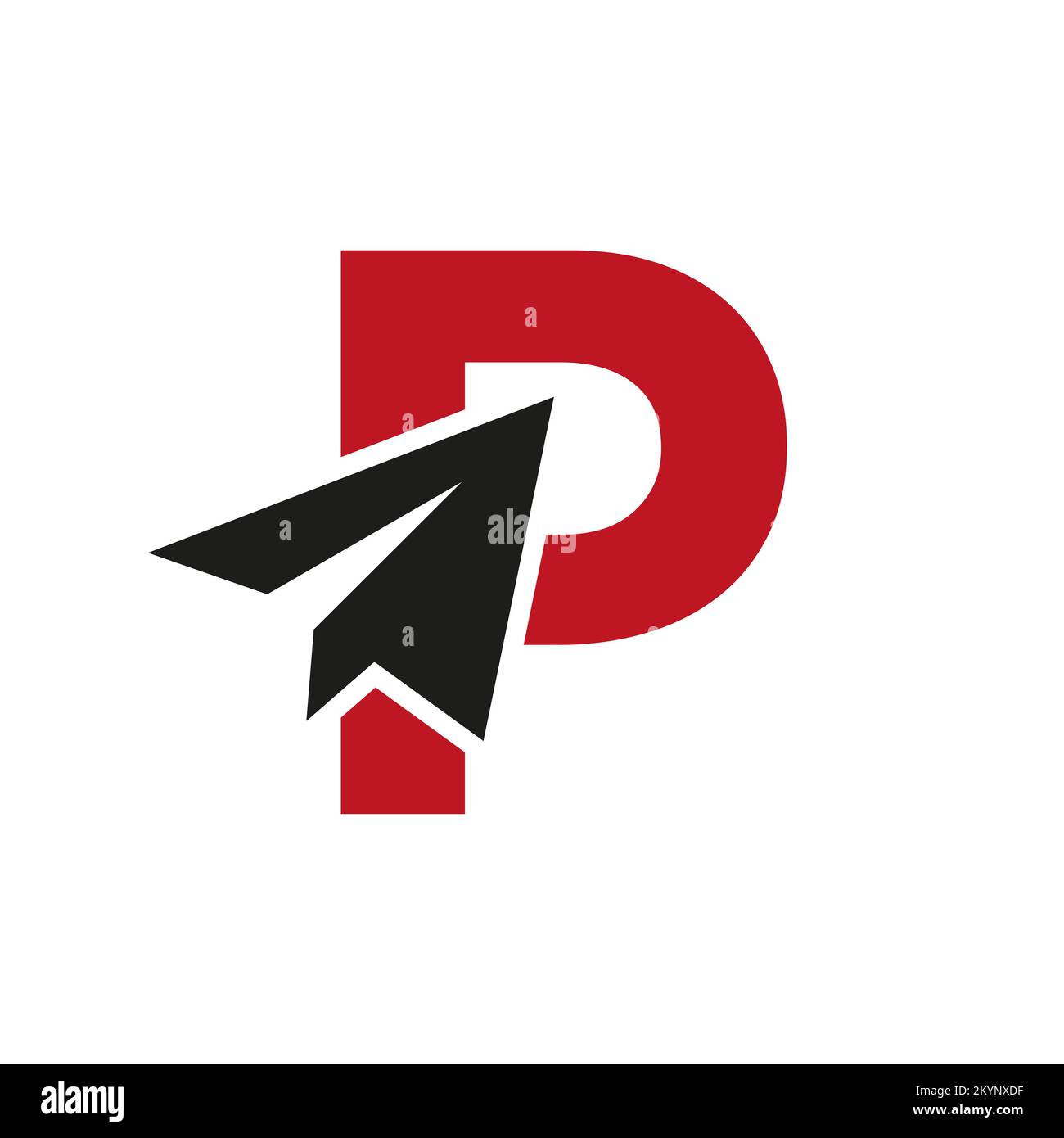 Letter P Travel Logo Concept With Paper Plane Icon Vector Template ...