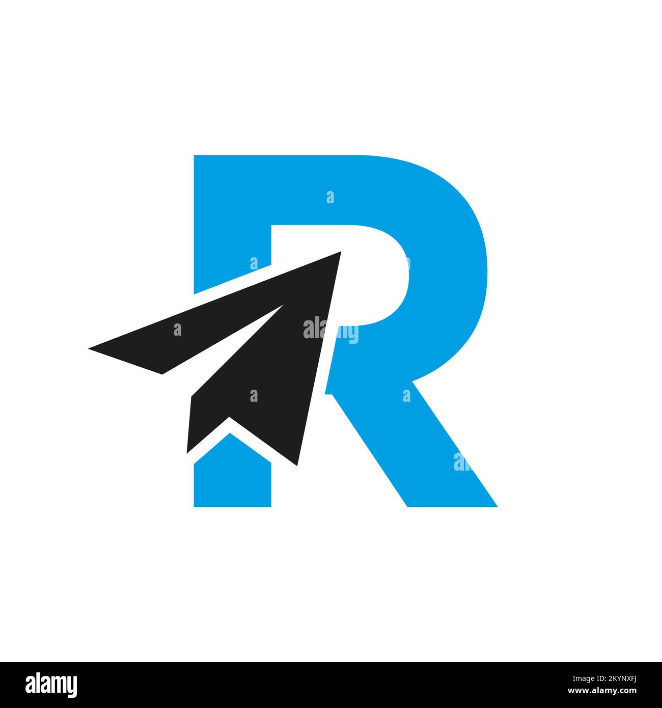 Letter R Travel Logo Concept With Paper Plane Icon Vector Template ...