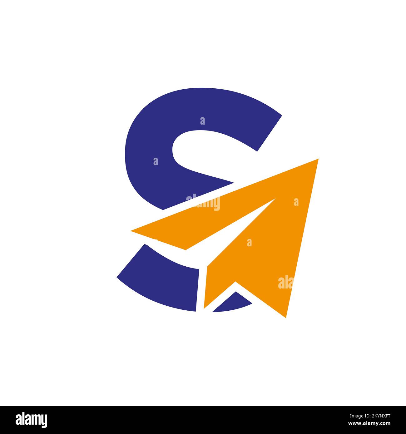 Letter S Travel Logo Concept With Paper Plane Icon Vector Template ...