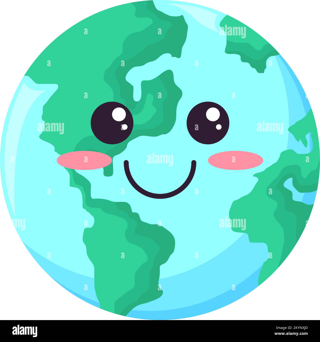 Earth planet kawaii Stock Vector Images - Alamy