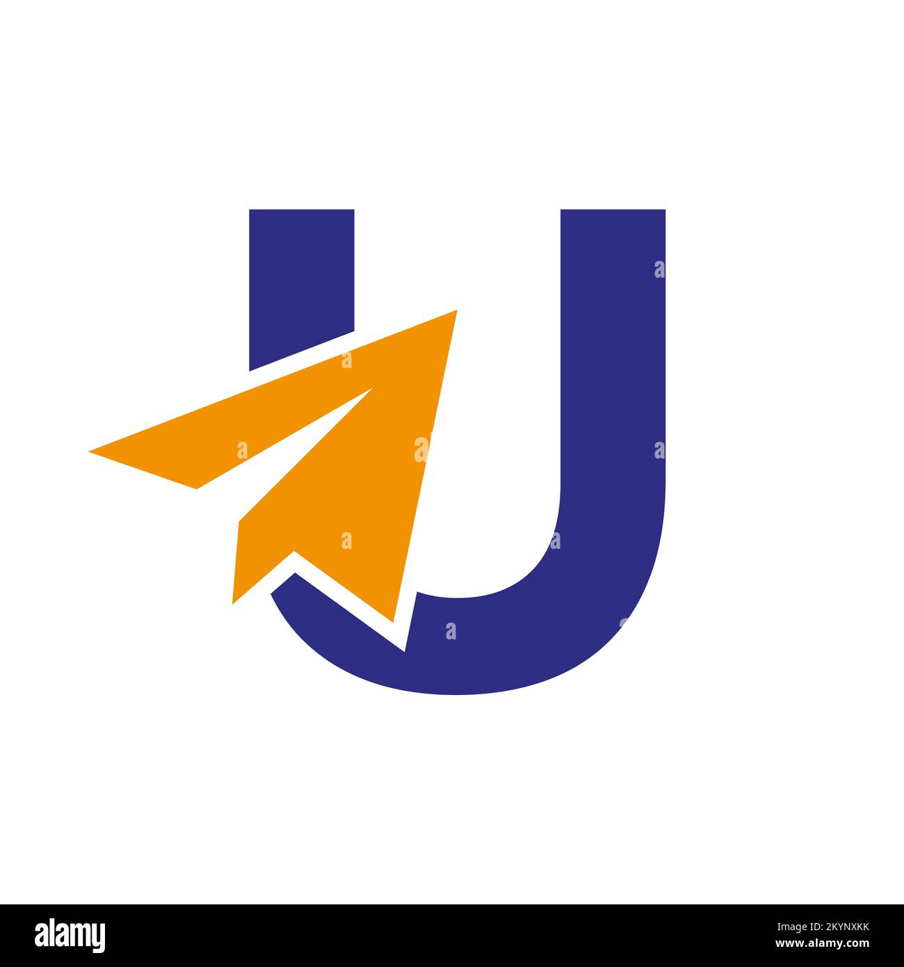 Letter U Travel Logo Concept With Paper Plane Icon Vector Template ...