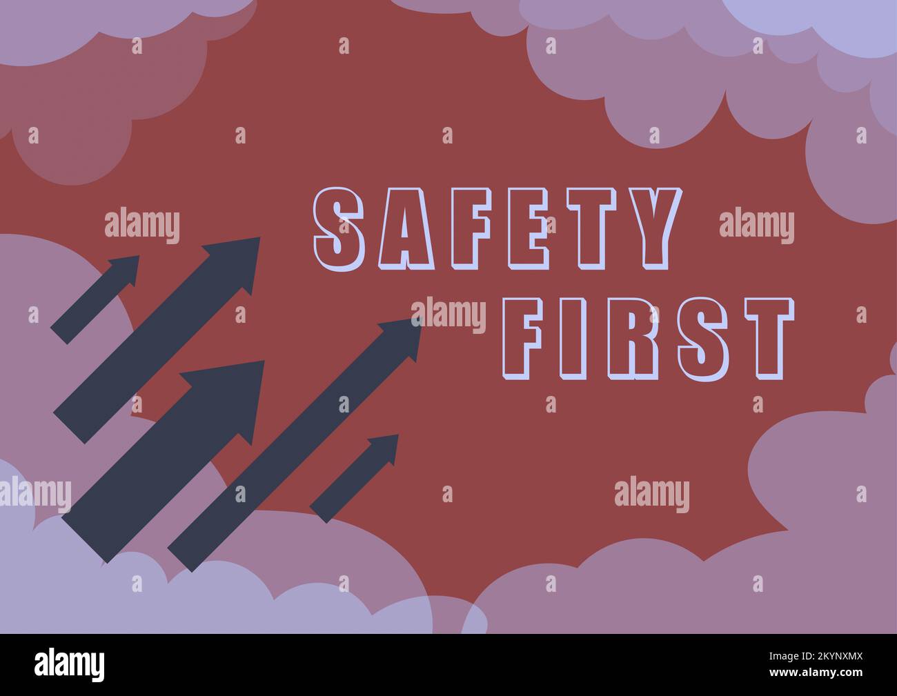 Text caption presenting Safety First. Internet Concept Avoid any ...