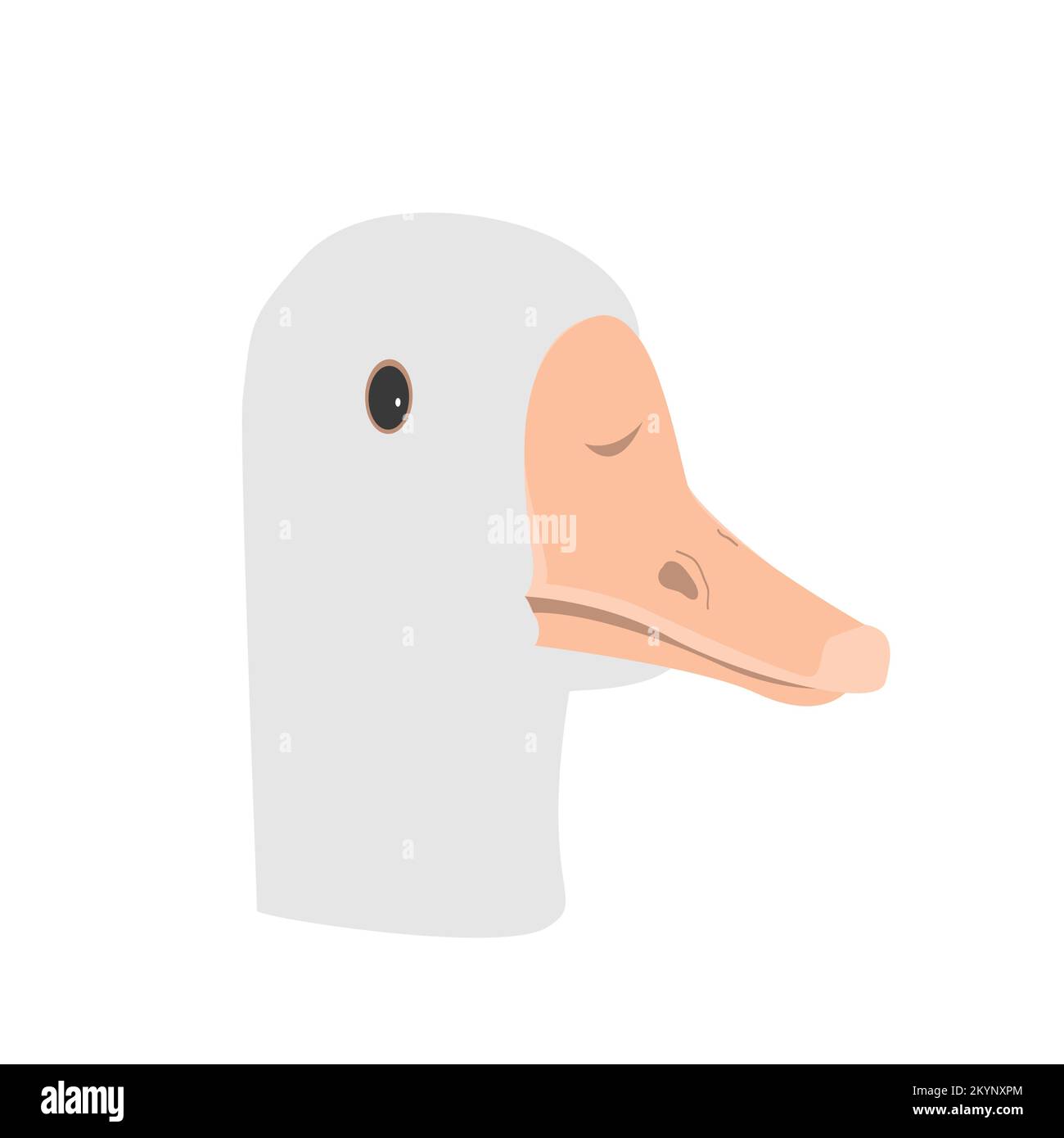 Goose head cartoon vector illustration isolated on white. Flat style ...