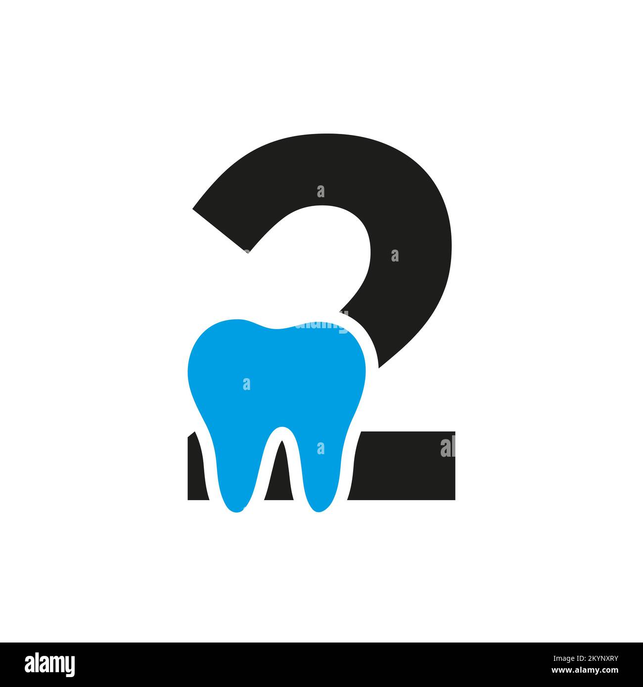 Letter 2 Dental Logo Concept With Teeth Symbol Vector Template Stock ...