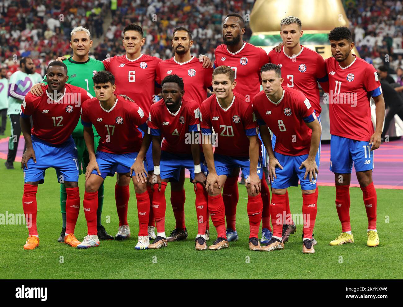 Al Khor, Qatar. 1st Dec, 2022. Players of Costa Rica line up before the ...