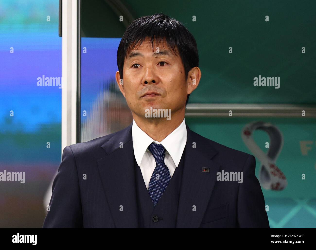 Doha, Qatar, 1st December 2022. Hajime Moriyasu coach of Japan during ...