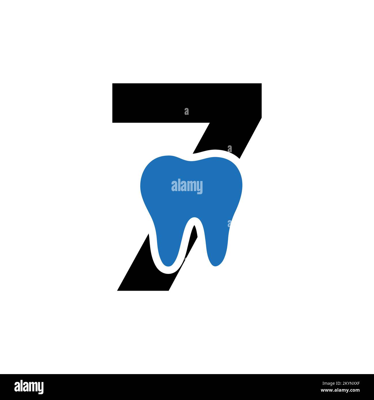 Letter 7 Dental Logo Concept With Teeth Symbol Vector Template Stock ...