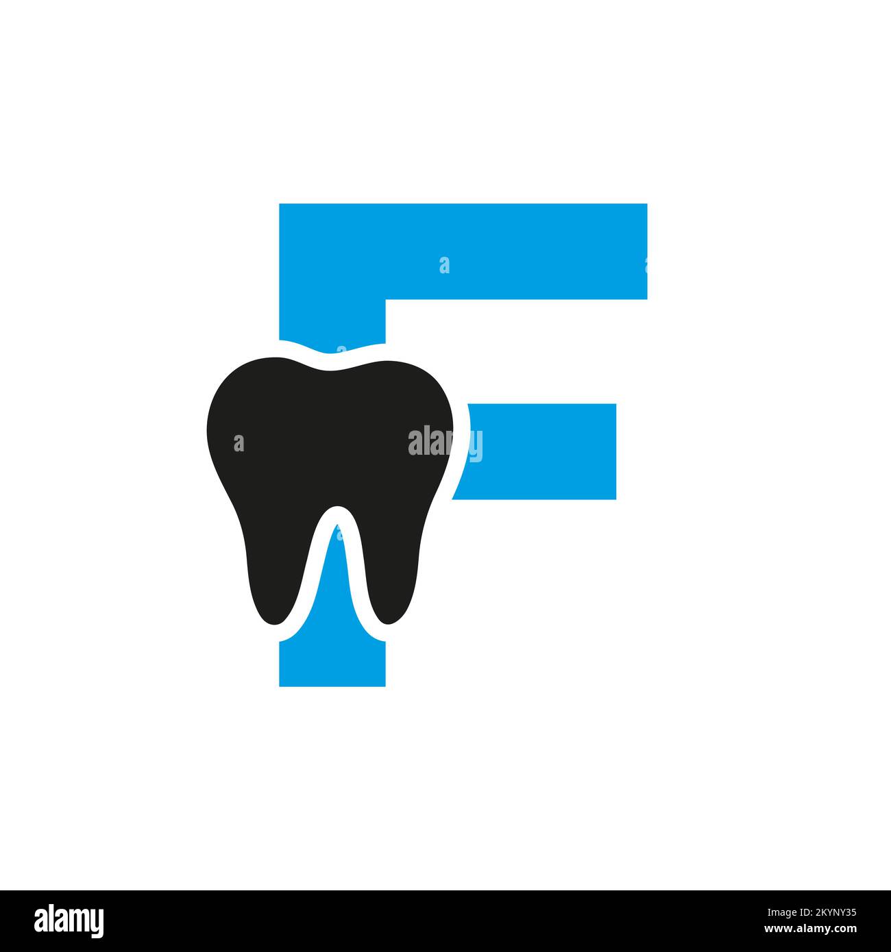 Letter F Dental Logo Concept With Teeth Symbol Vector Template Stock ...