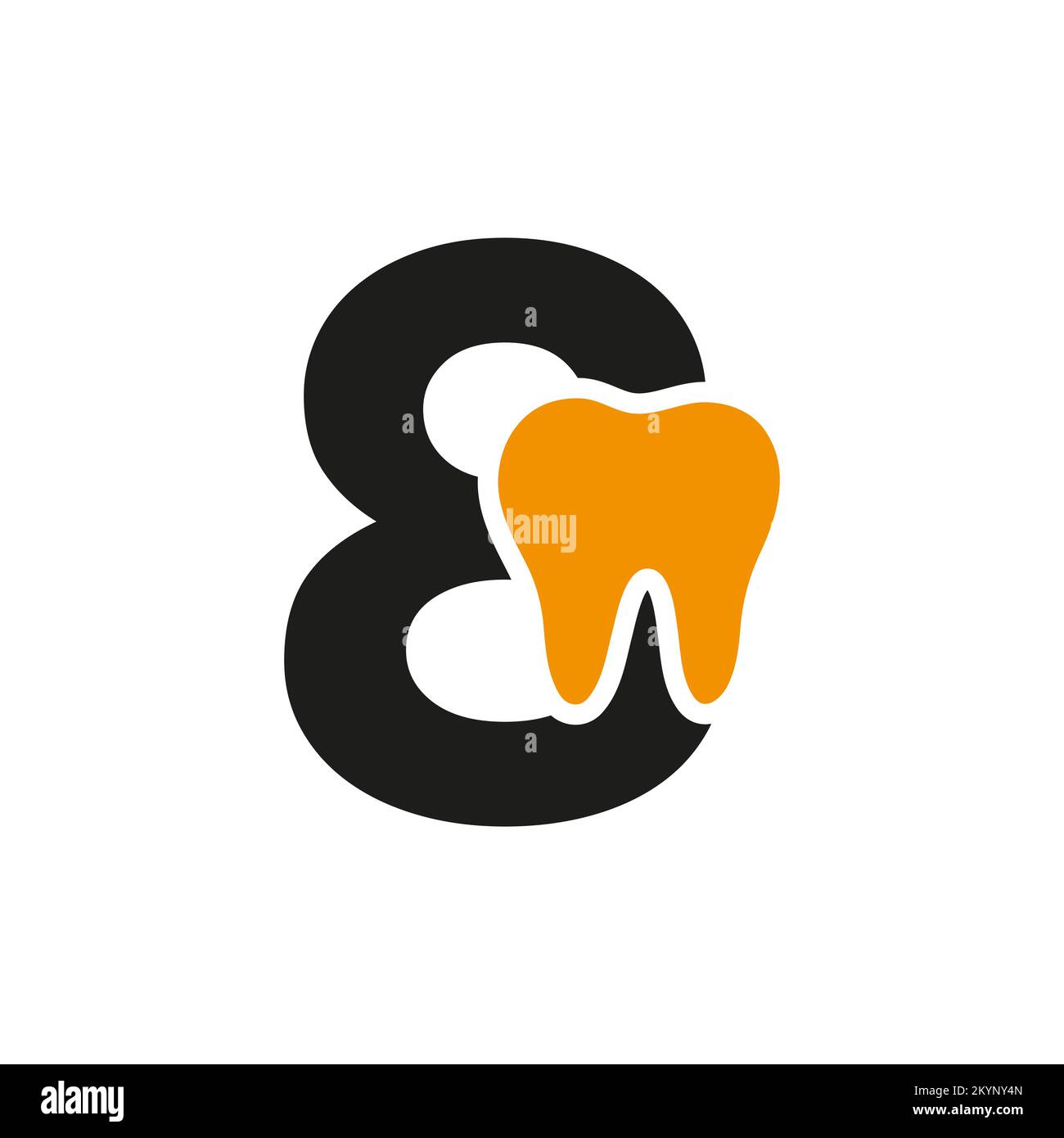 Letter 8 Dental Logo Concept With Teeth Symbol Vector Template Stock ...