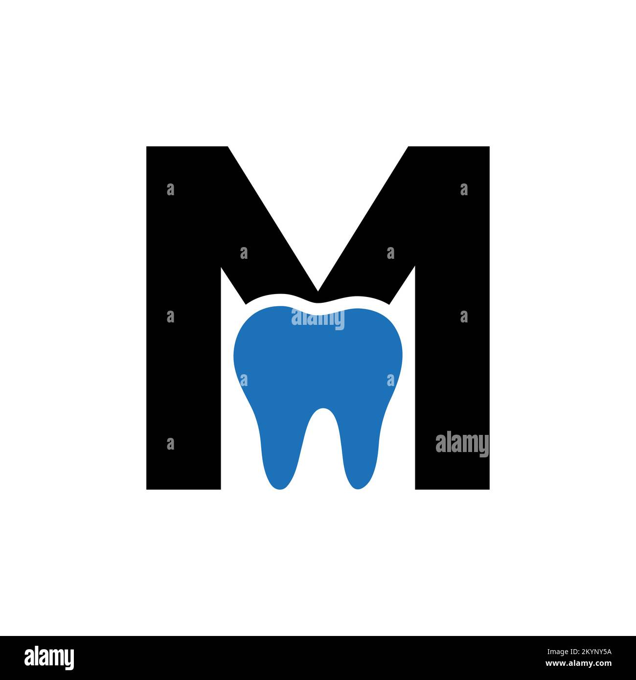 Letter M Dental Logo Concept With Teeth Symbol Vector Template Stock ...
