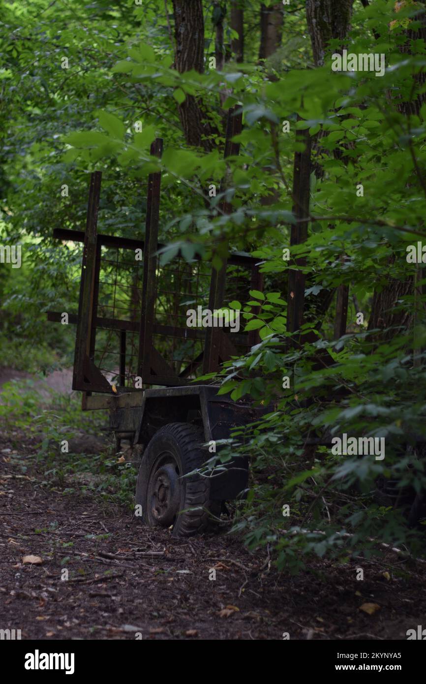 Lost trailer on nature Stock Photo - Alamy