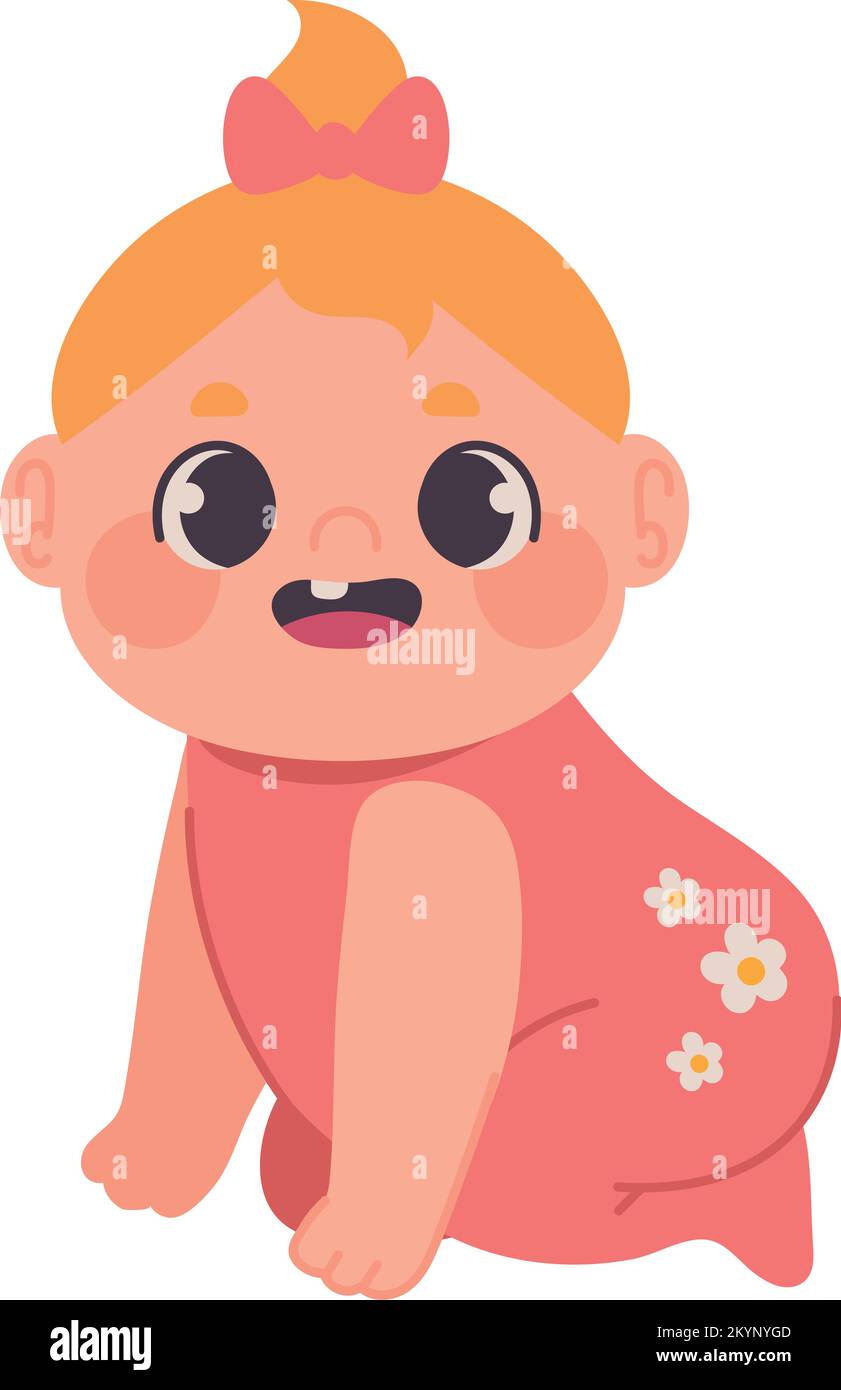 baby girl crawling Stock Vector Image & Art - Alamy