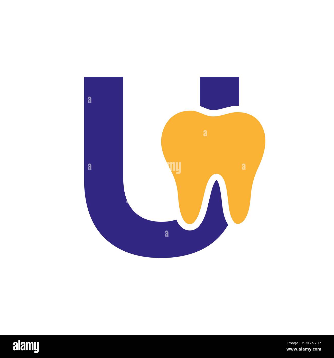 Letter U Dental Logo Concept With Teeth Symbol Vector Template Stock ...