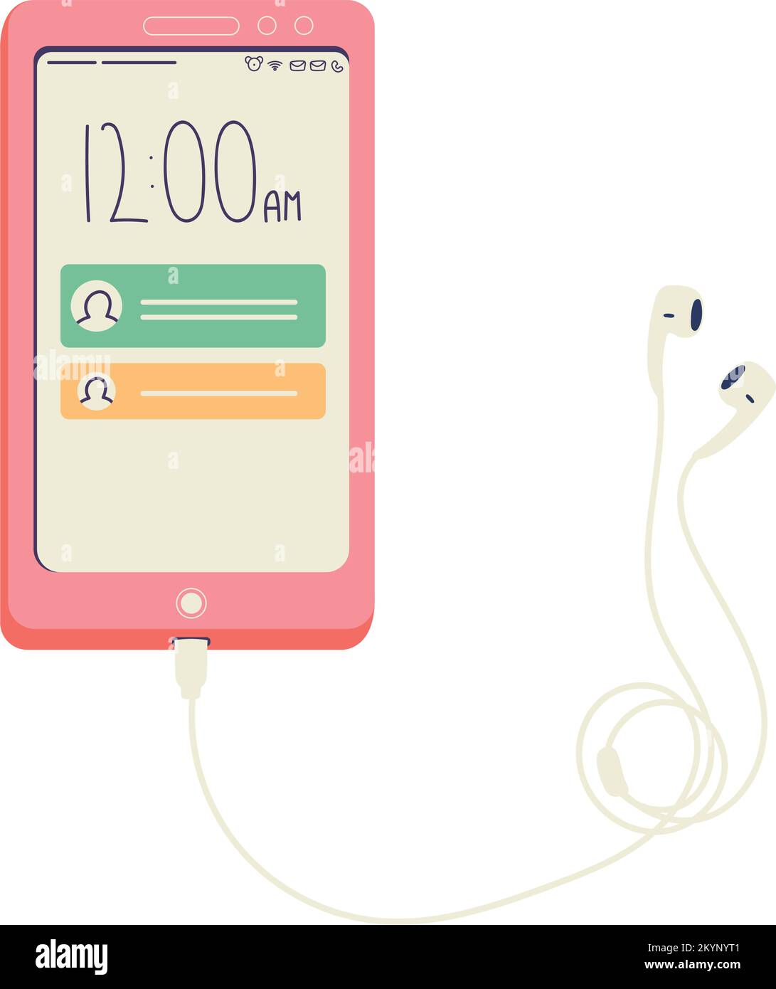 smartphone with earphones Stock Vector Image & Art - Alamy