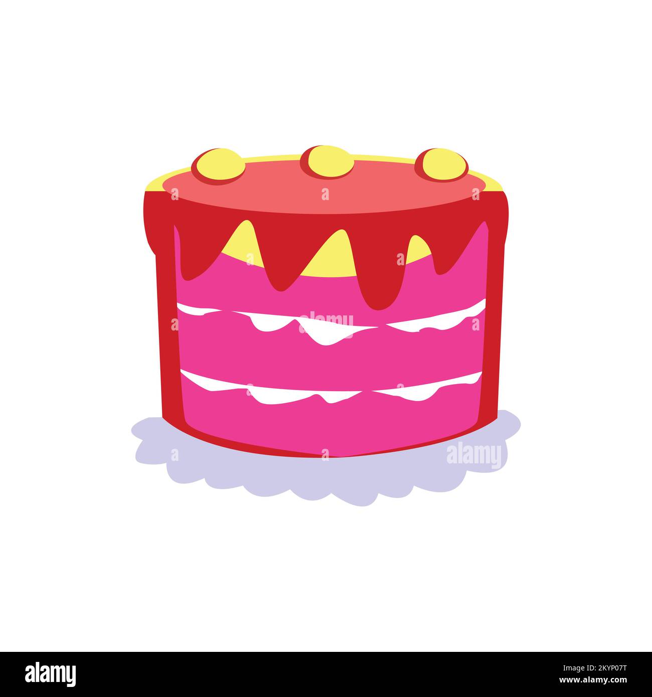 Birthday Cake vector illustration, concept on white background Stock ...