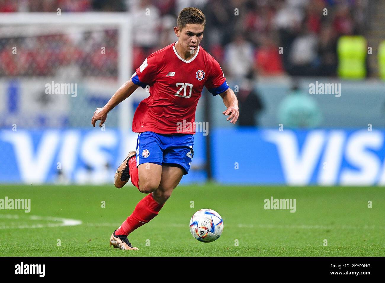 AL KHOR, QATAR - DECEMBER 1: Brandon Aguilera of Costa Rica runs with ...