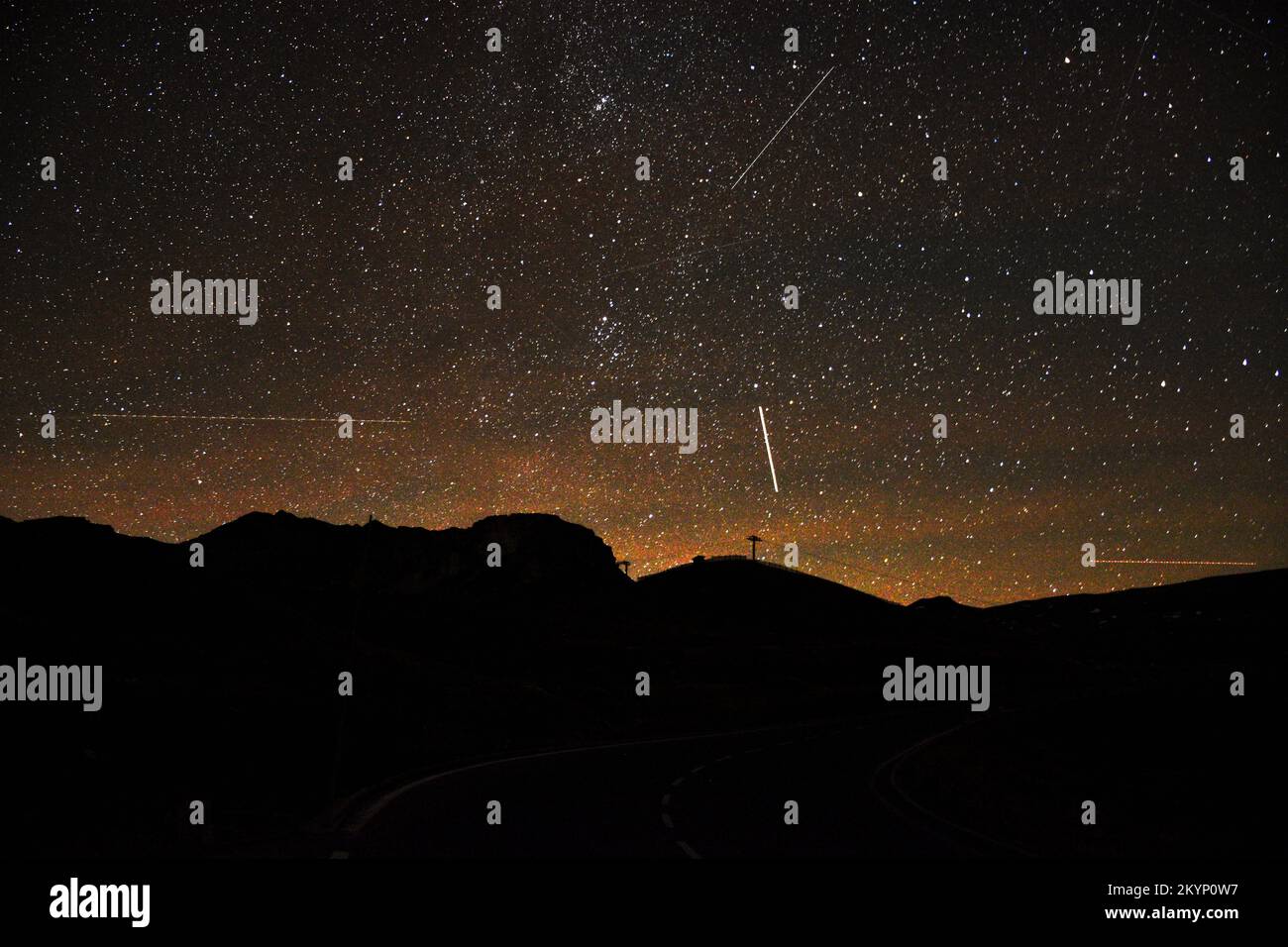 Himmel, Milchstraße, Nacht, Sterne, Planeten, Satelliten, Starlink ...